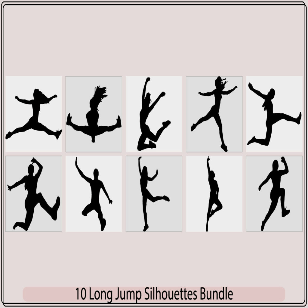 Long jump technique,Long Jump Silhouette,Long Jump sequence with word ...