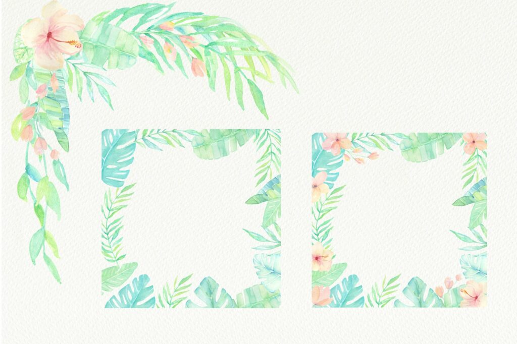 Bahama Beach Tropical Frames Clipart – MasterBundles