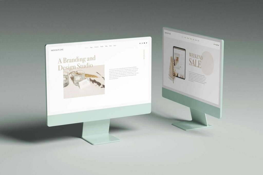 New iMac Website Mockup Set – MasterBundles