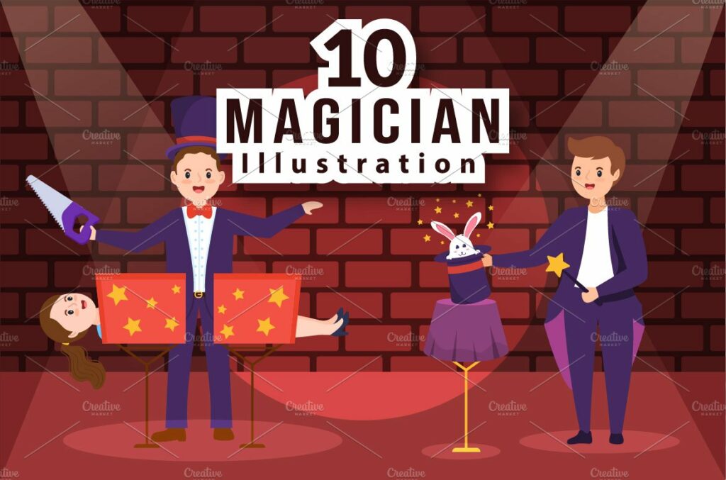 10 Magician Illusionist Illustration – MasterBundles