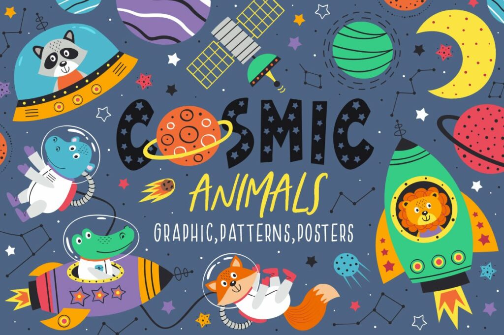 Space animals collection – MasterBundles