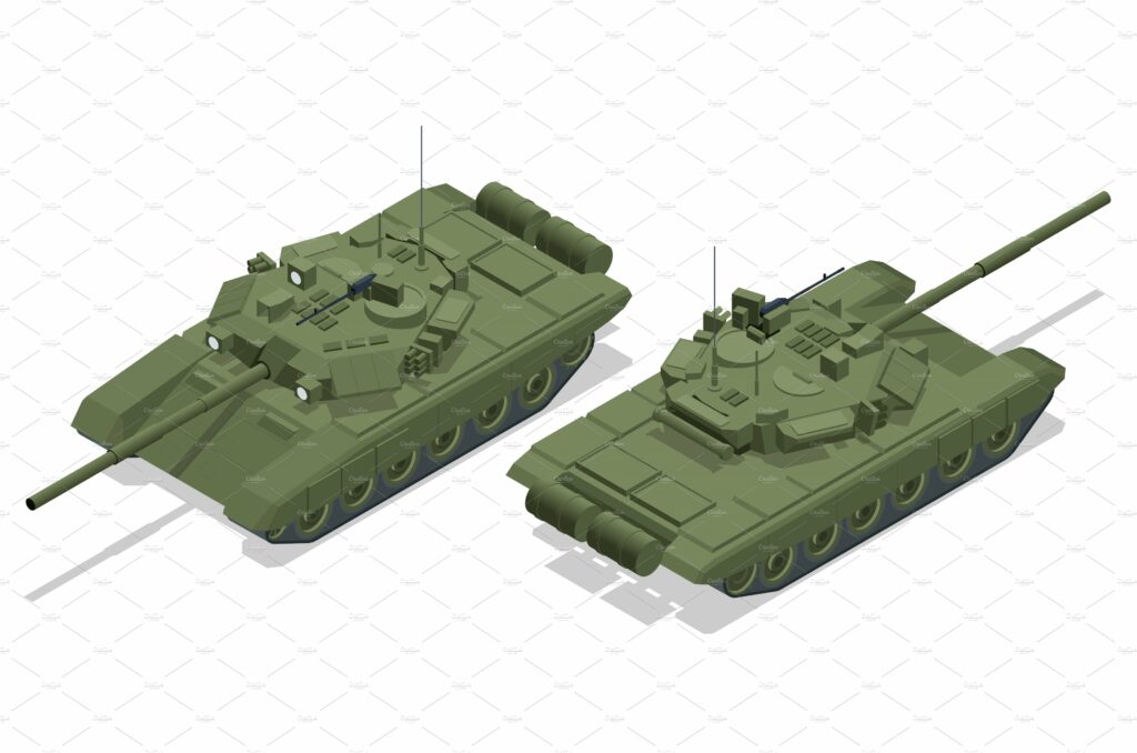 Isometric Main battle tank. The T-90 – MasterBundles