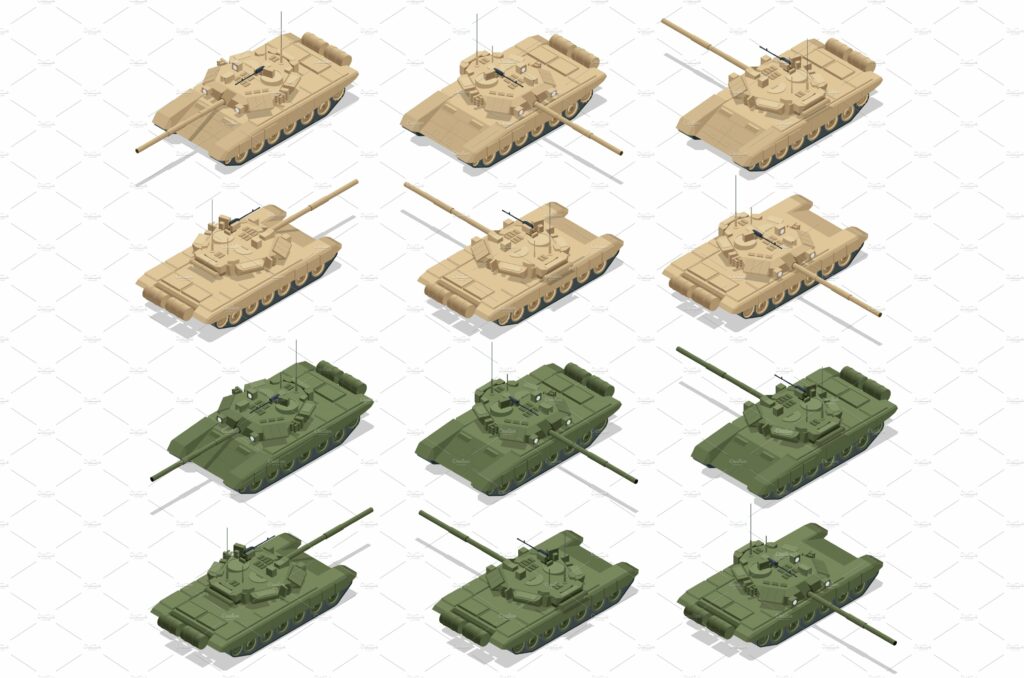 Isometric Main battle tank. The T-90 – MasterBundles