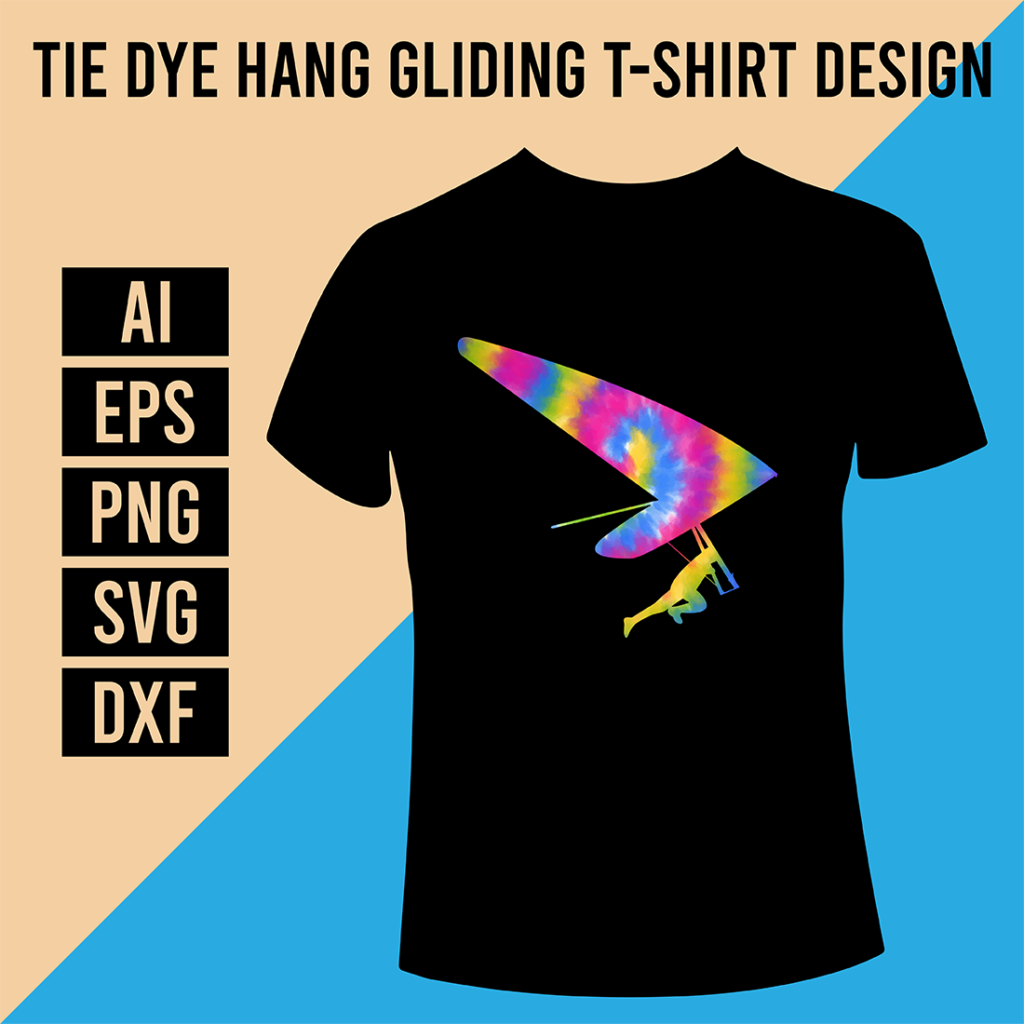 Tie Dye Hang Gliding T-Shirt Design - MasterBundles