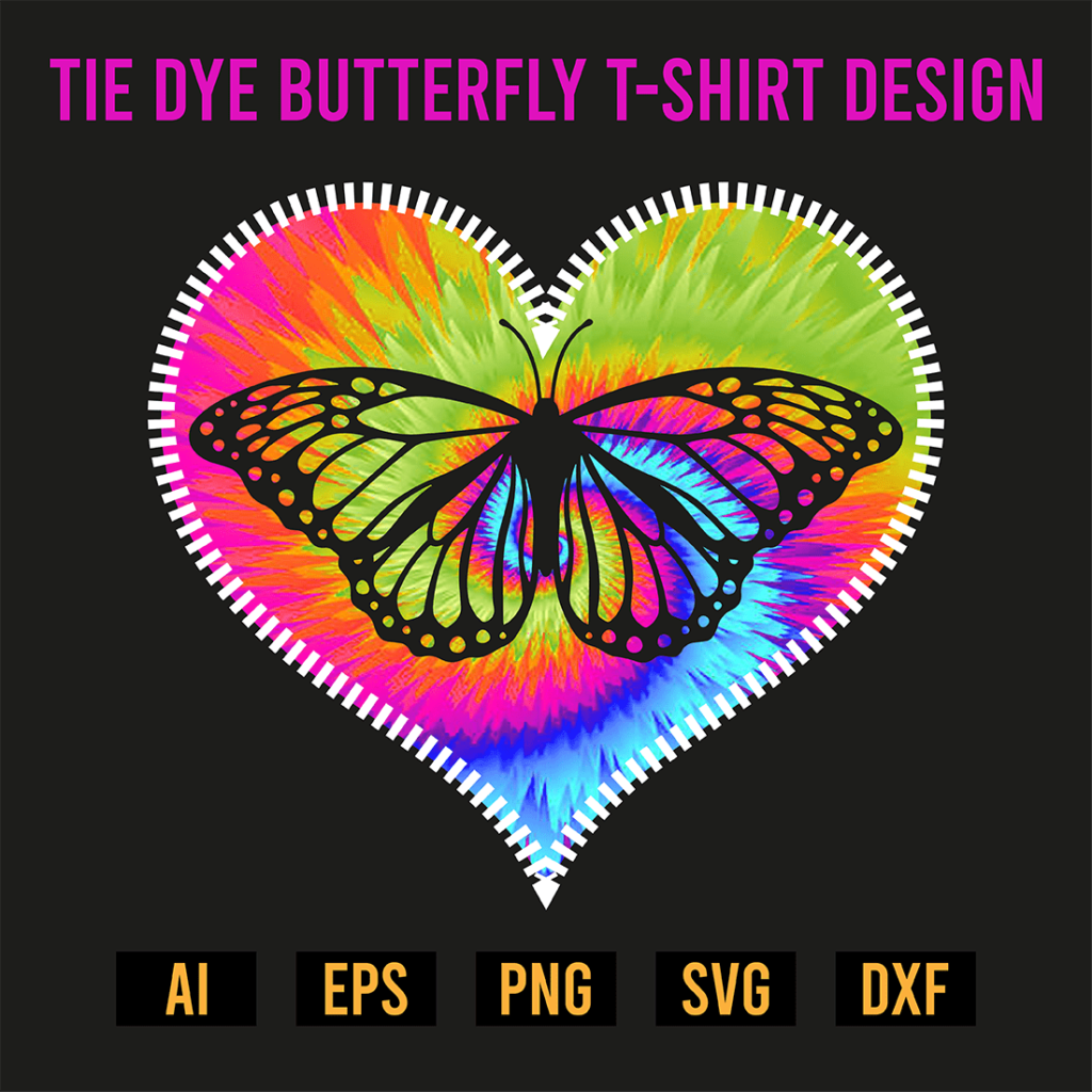 Tie Dye Butterfly T-Shirt Design - MasterBundles