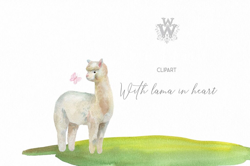 Cute watercolor llama alpaca clipart – MasterBundles