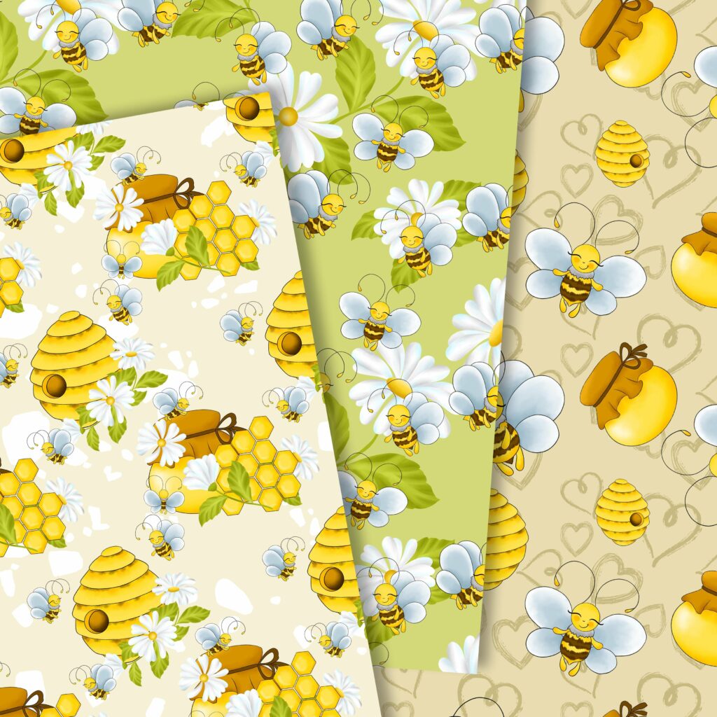 Sweet bee digital paper – MasterBundles