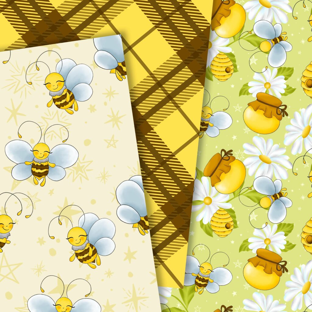 Sweet bee digital paper – MasterBundles