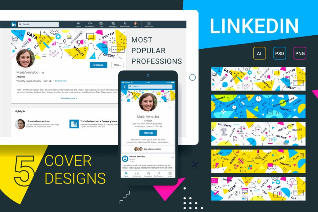 Linkedin| cover designs set – MasterBundles