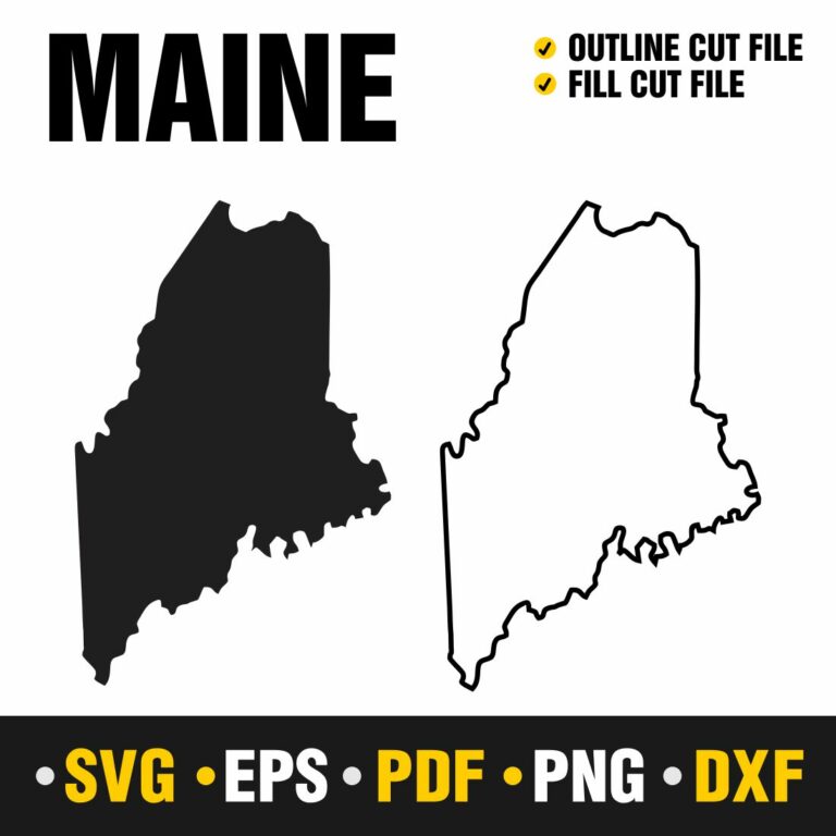 Maine SVG, PNG, PDF, EPS & DXF - MasterBundles