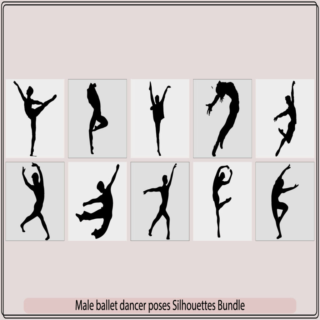 Vector of man in ballet. Man is dancing ballet. silhouette of a male ...