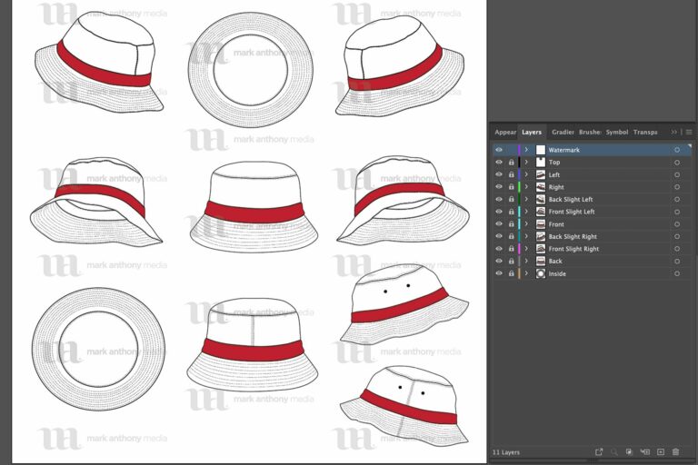 Bucket Hats - Vector Template Mockup – MasterBundles