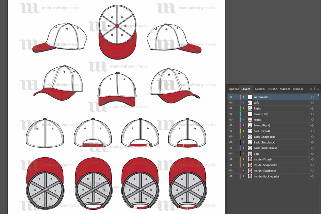 Curved Brim Baseball Hats - Template – MasterBundles