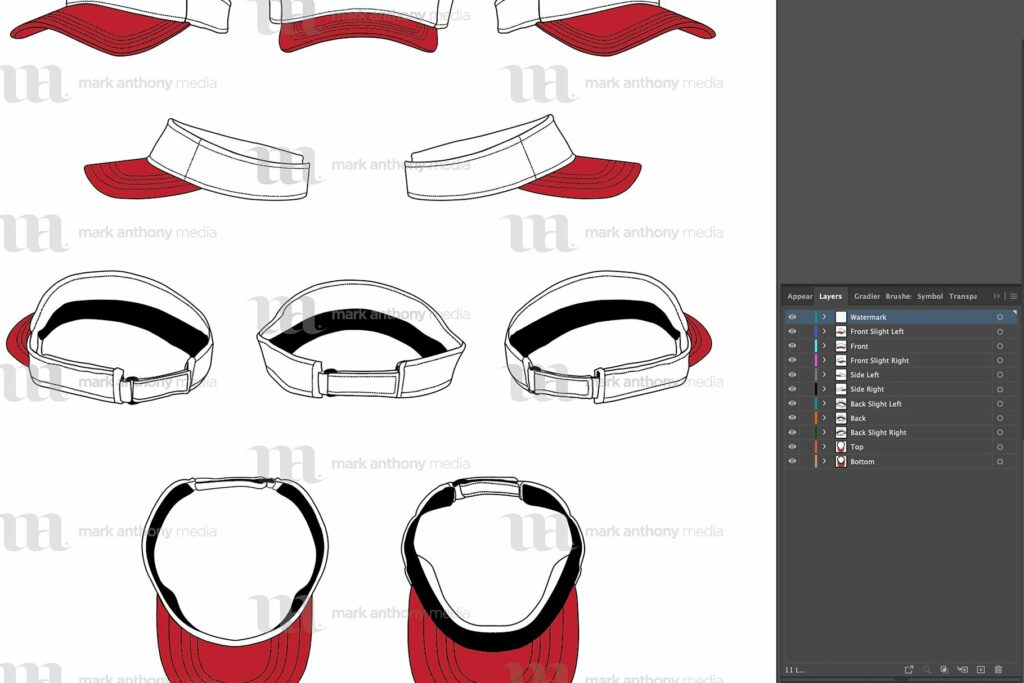 Visor Hat - Vector Template Mockup – MasterBundles