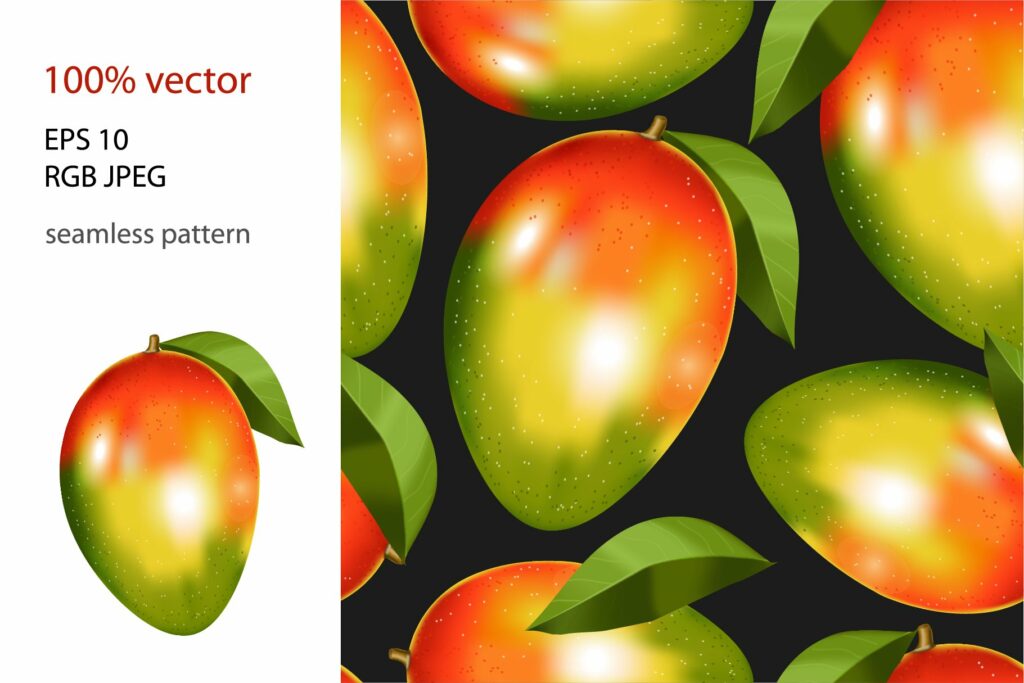 Mango vector pattern – MasterBundles