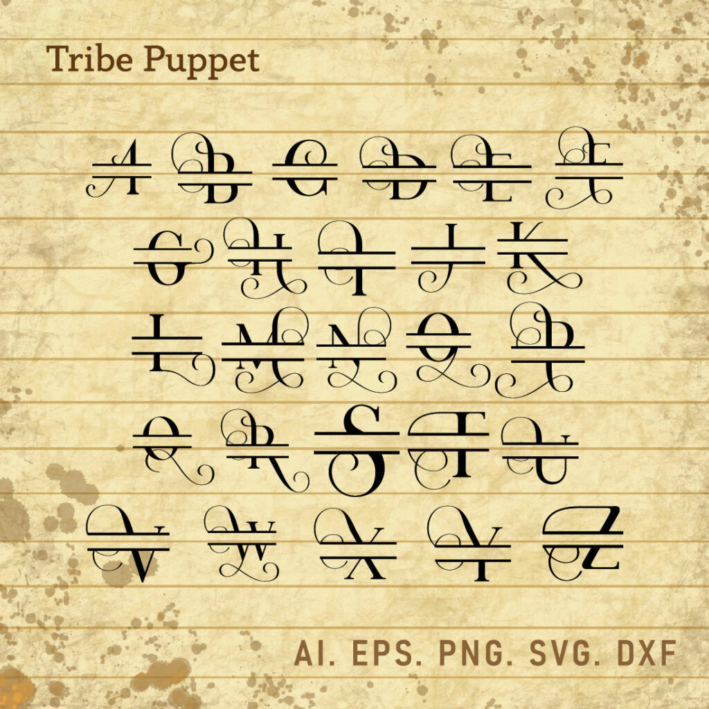 Split Fancy Letter - MasterBundles