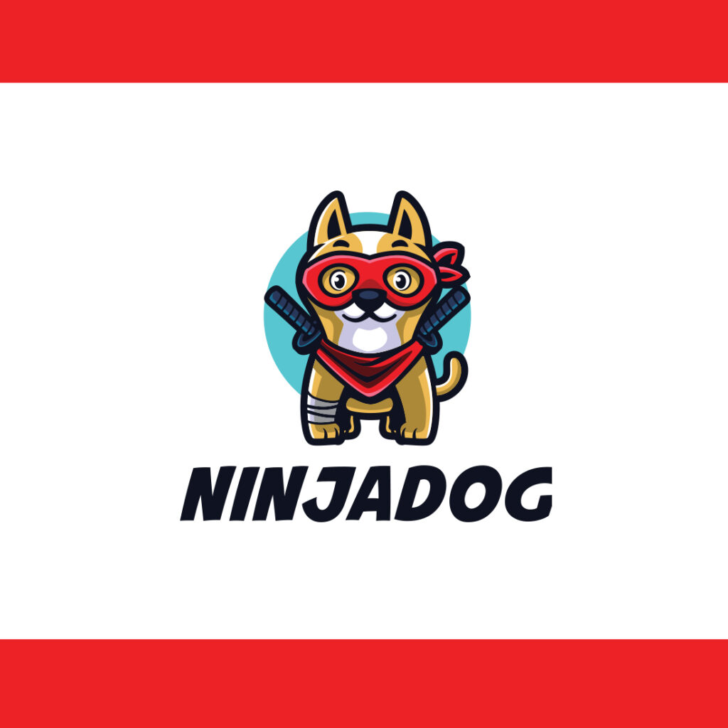 Ninja Dog Character Mascot Logo Design - MasterBundles