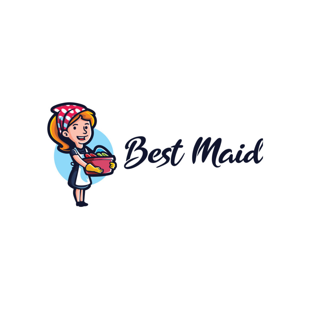Maid V5 Character Masot Logo Design - MasterBundles
