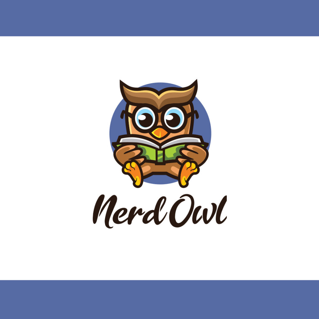 Nerd Owl Cartoon Mascot Logo Design - MasterBundles