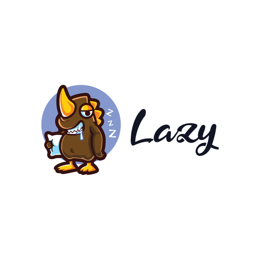 Lazy Monster Cartoon Mascot Logo Design - MasterBundles