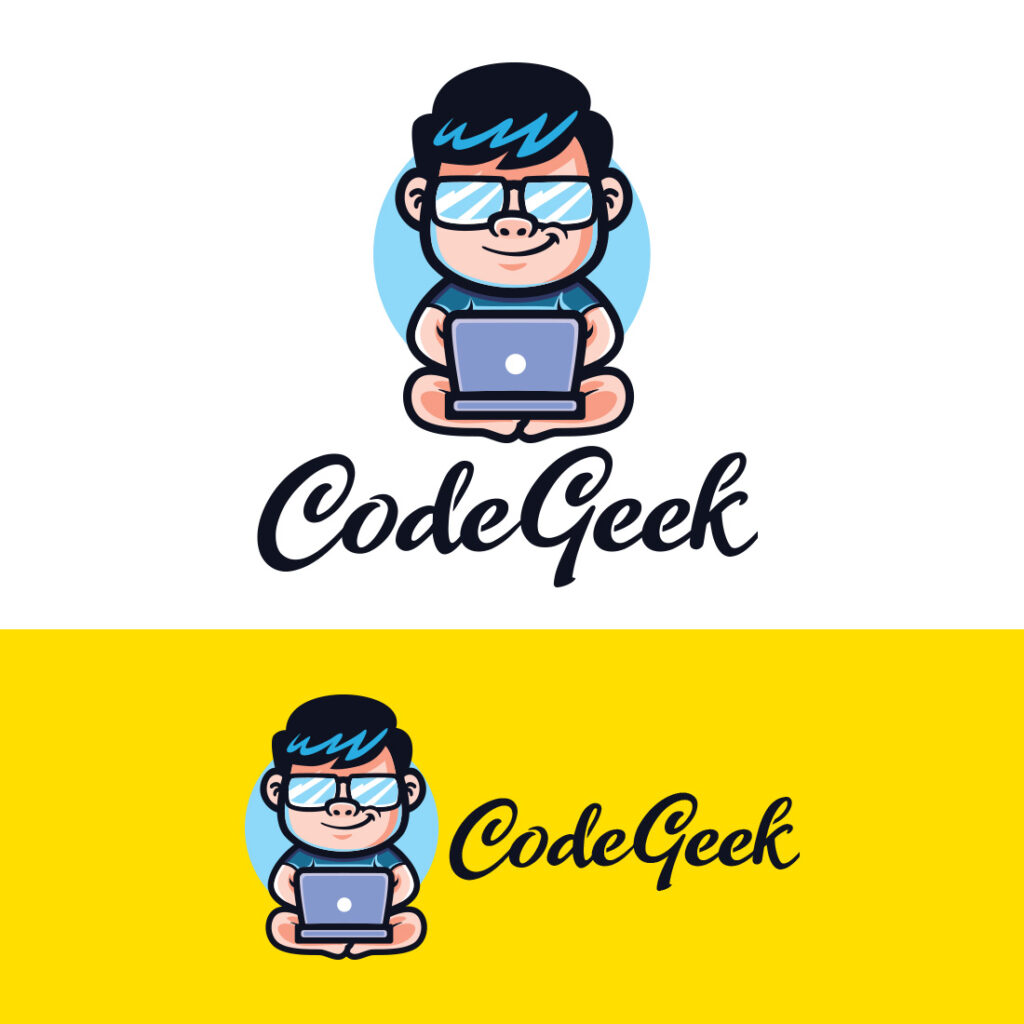 Geek Code Character Logo Design - MasterBundles