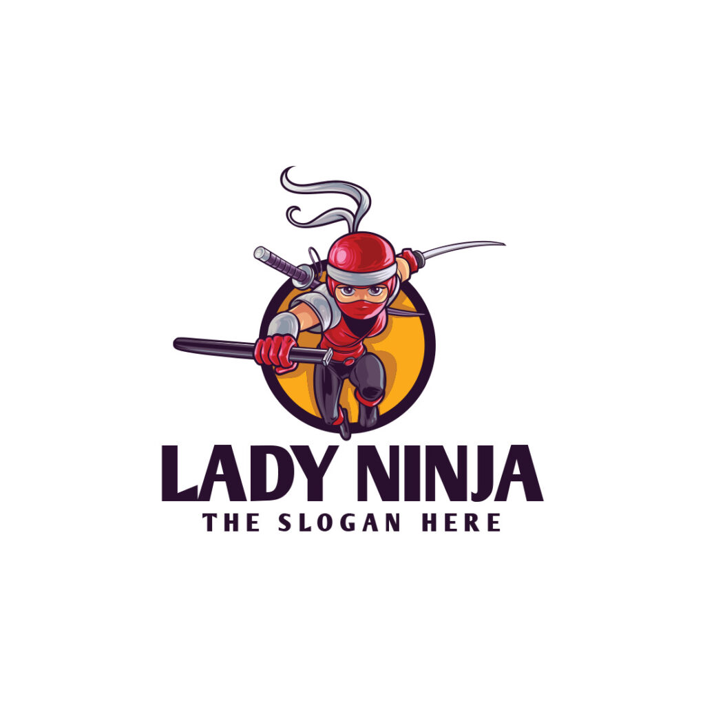 Lady Ninja Logo Design - MasterBundles