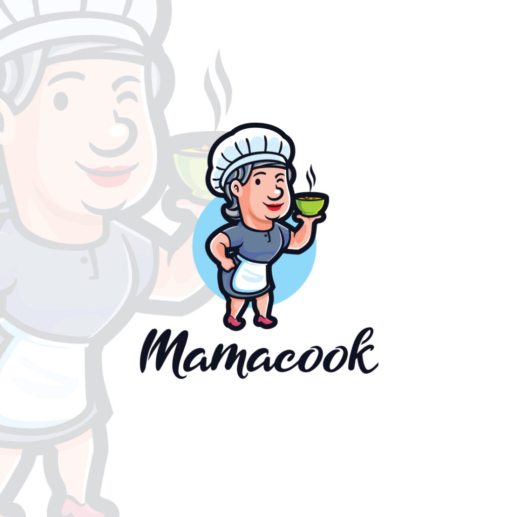 Mama Cook Character Mascot Logo - MasterBundles
