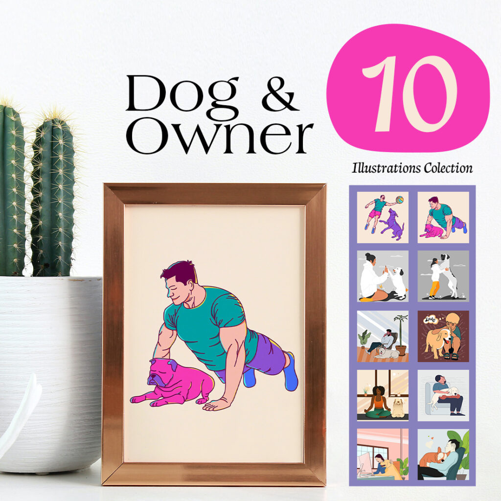Dog & Owner illustrations