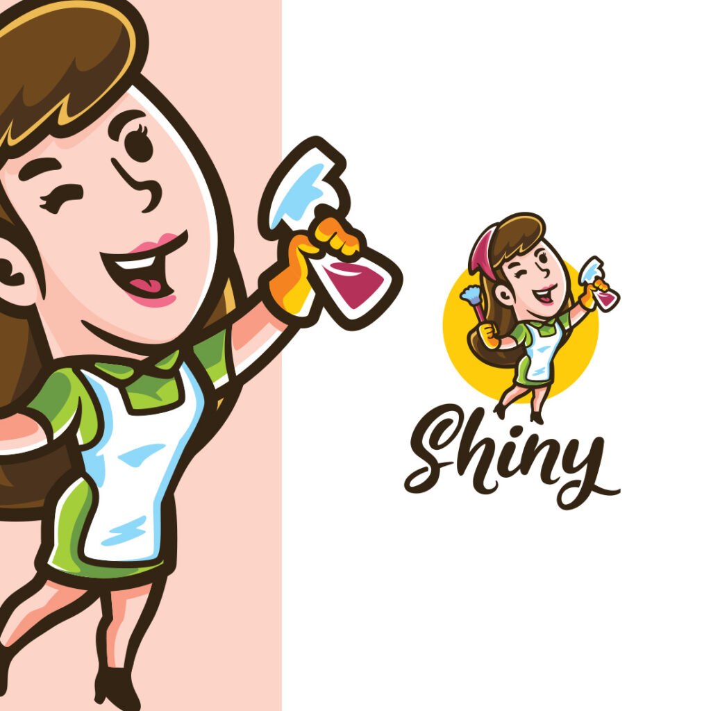 Maid V2 Character Mascot Logo Design - MasterBundles