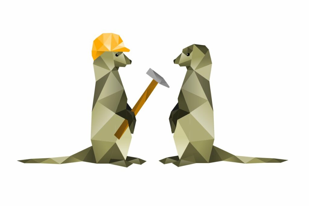 Cute Vector Meerkats Origami Styled – MasterBundles