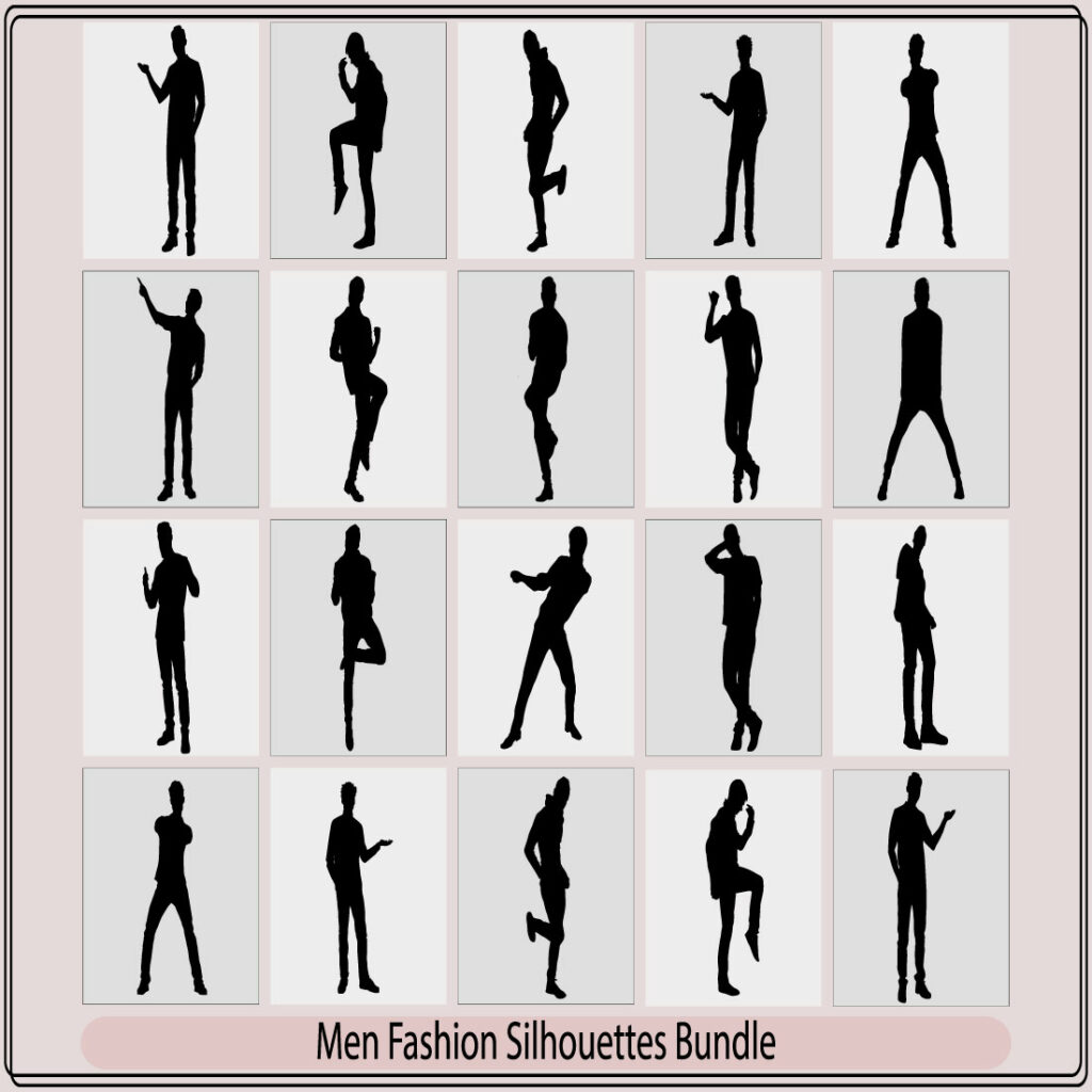 Man's Fashion Icon in Simple Lines,Men's fashion,silhouette of a man in ...