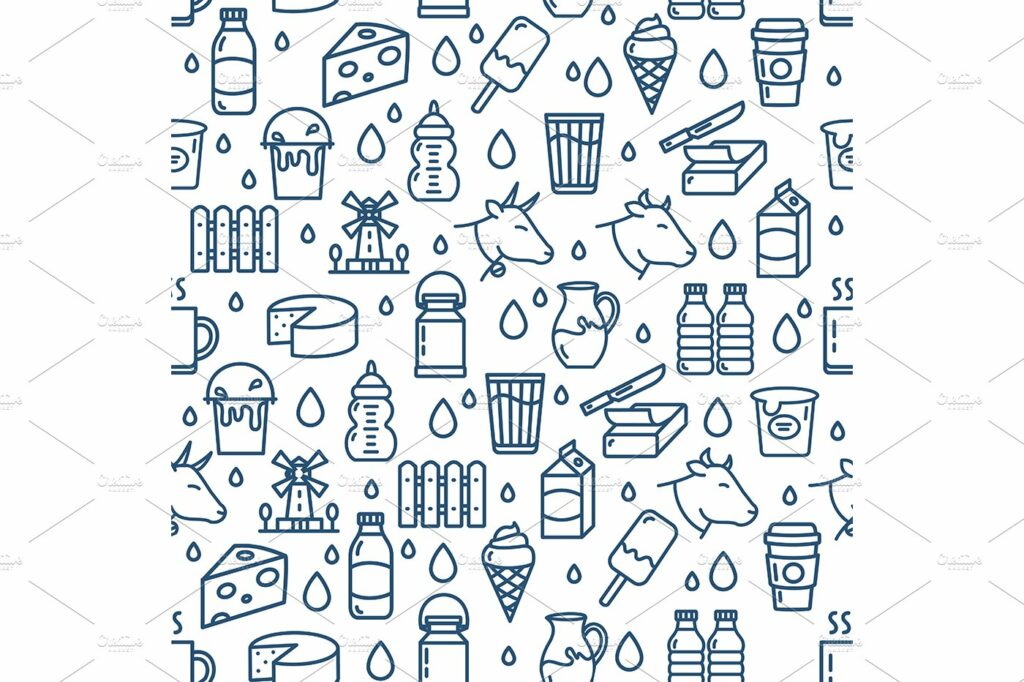 Milk Dairy Products Pattern – MasterBundles
