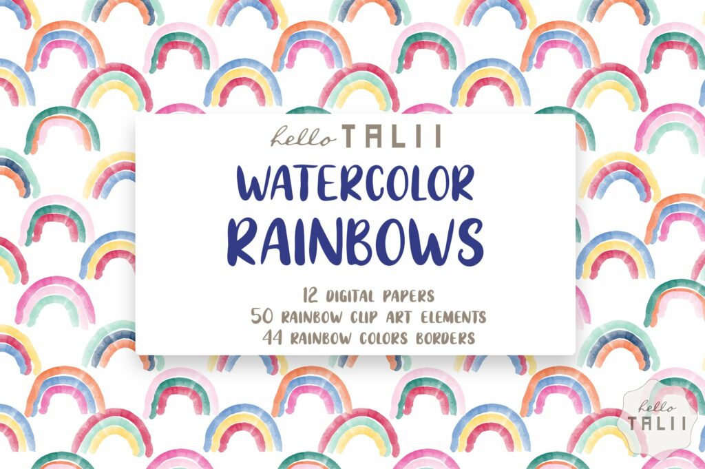 WATERCOLOR RAINBOWS BUNDLE – MasterBundles