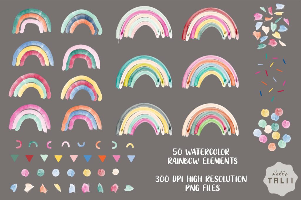 WATERCOLOR RAINBOWS BUNDLE – MasterBundles