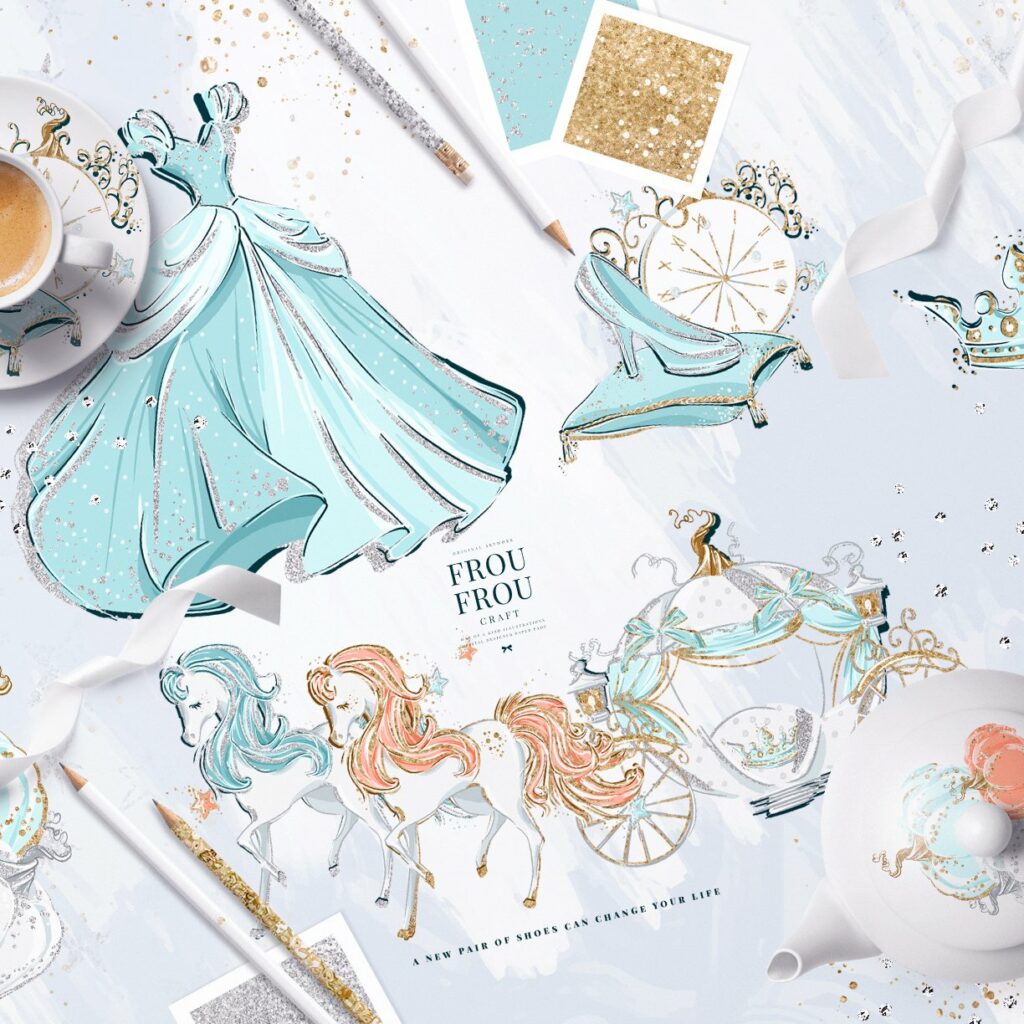 Cinderella Fairy Tale Clipart – MasterBundles