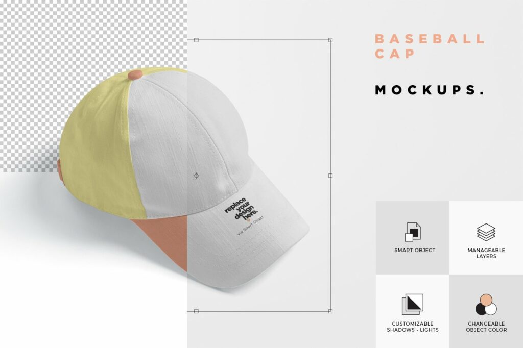 4 Baseball Cap Mockups – MasterBundles