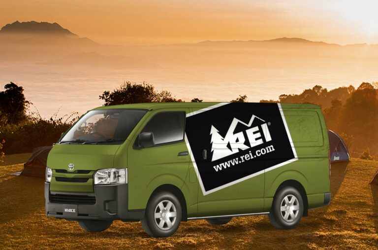 4K Work Van Toyota HiAce PSD Mockup – MasterBundles