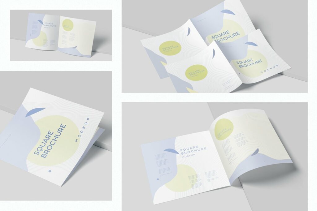 Two Fold Wide Square Brochure Mockup – MasterBundles