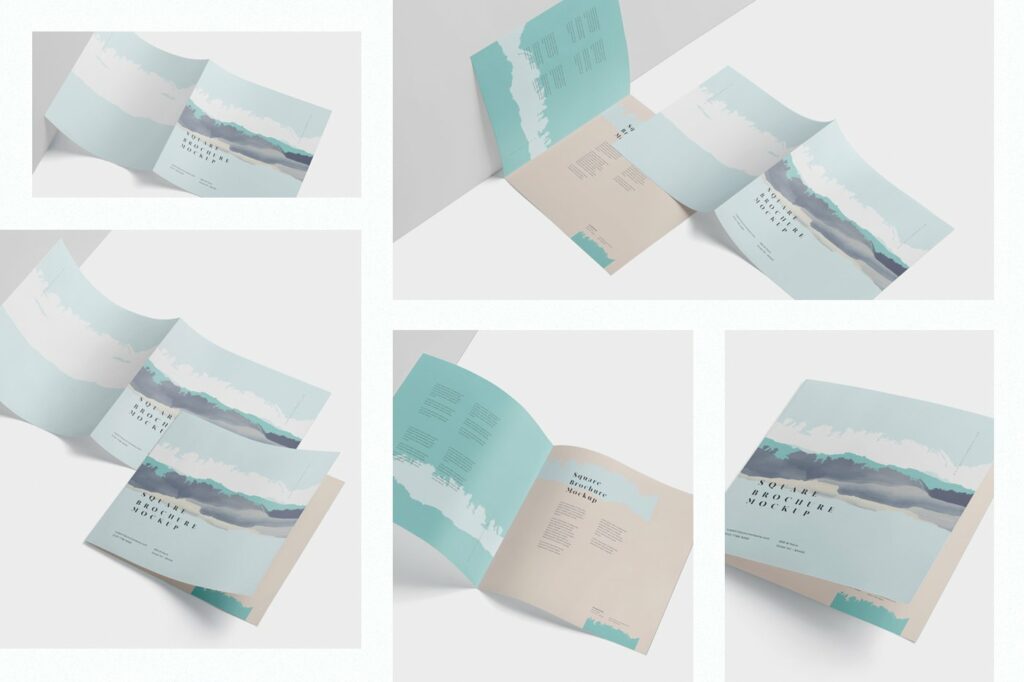 Square Bi-Fold Brochure Mock-Up – MasterBundles