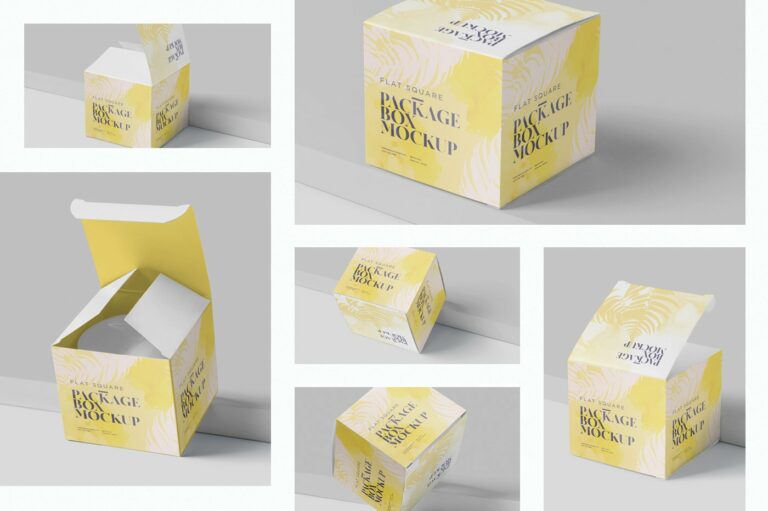 Package Box Mock-Up - Flat Square – MasterBundles