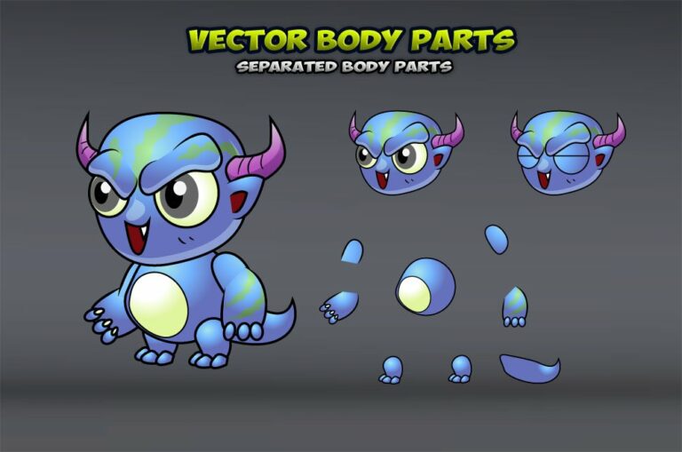 6 Monsters Game Sprites Set – MasterBundles