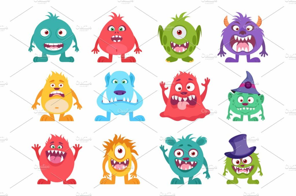 12 Monsters Illustrations – MasterBundles