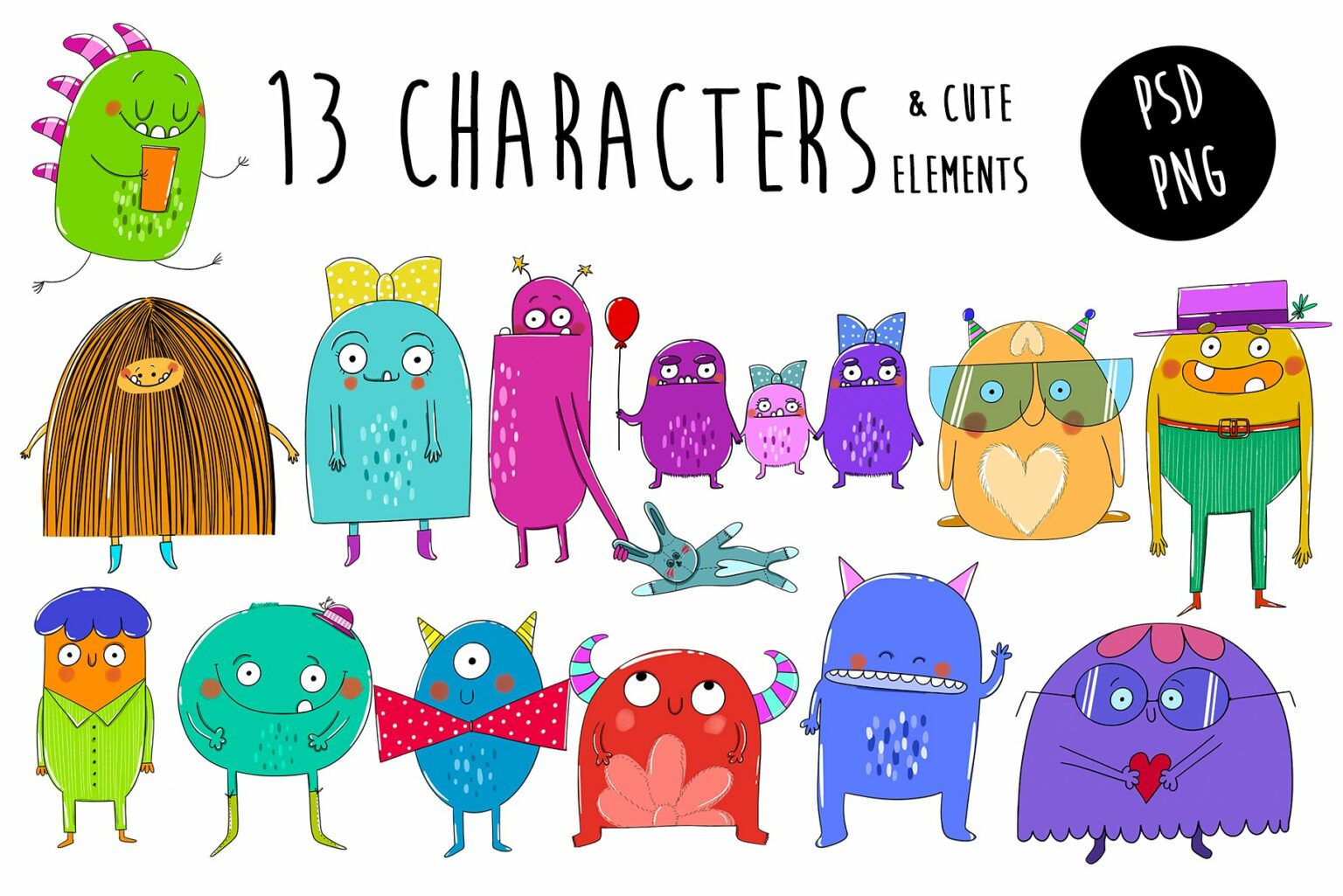 Monstars Children Illustrations Set – MasterBundles