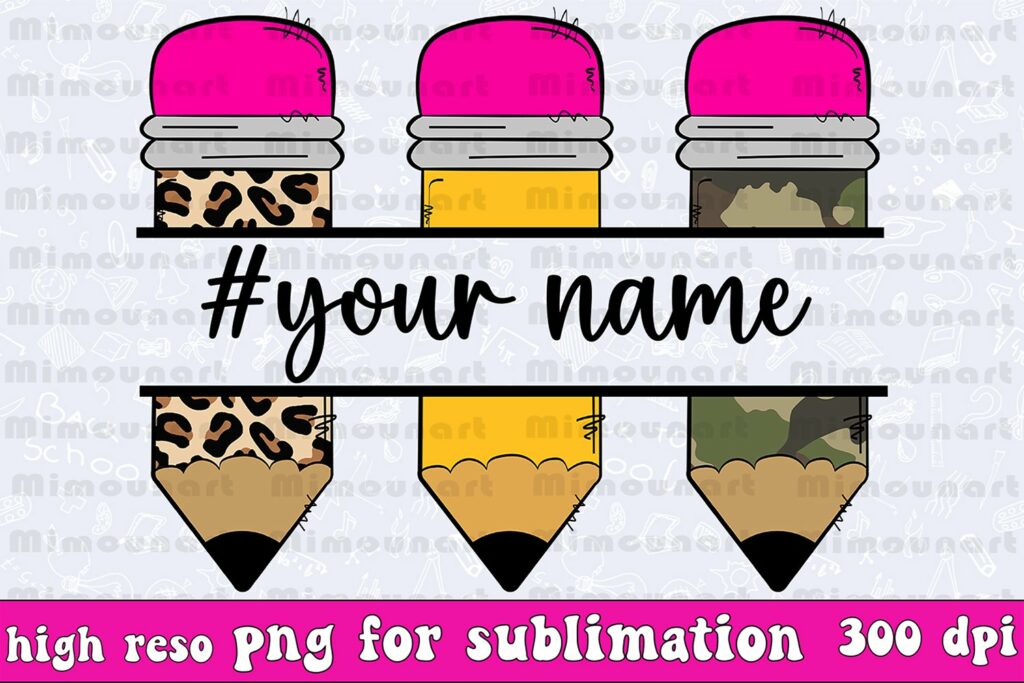 Split Pencils sublimation design PNG – MasterBundles