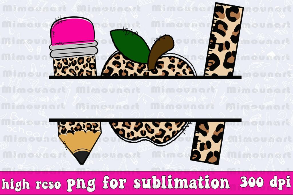 Split Pencil Apple Ruler Png – MasterBundles