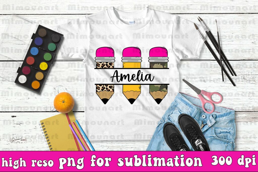 Split Pencils sublimation design PNG – MasterBundles