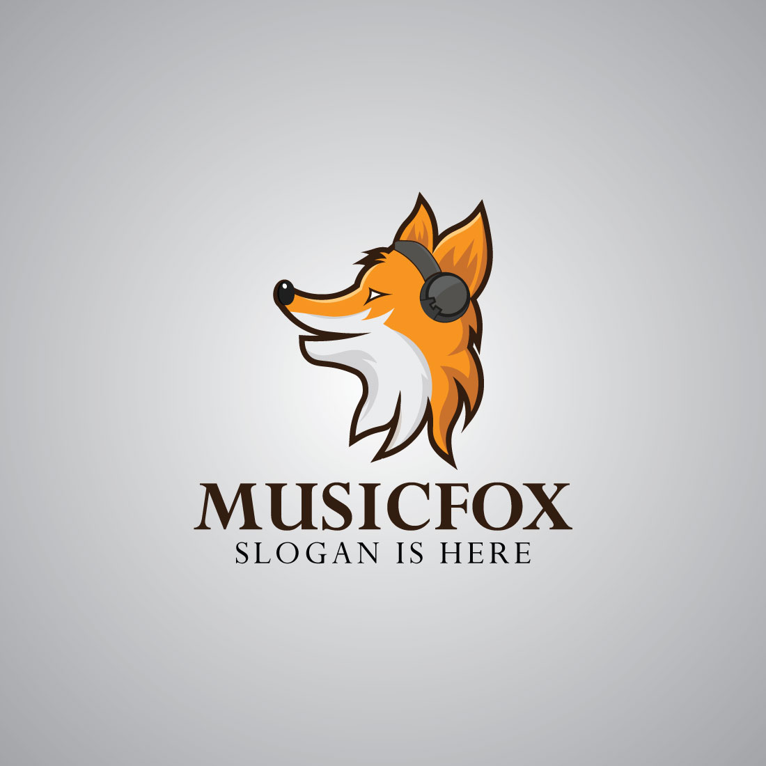 Music fox logo template vector design - MasterBundles