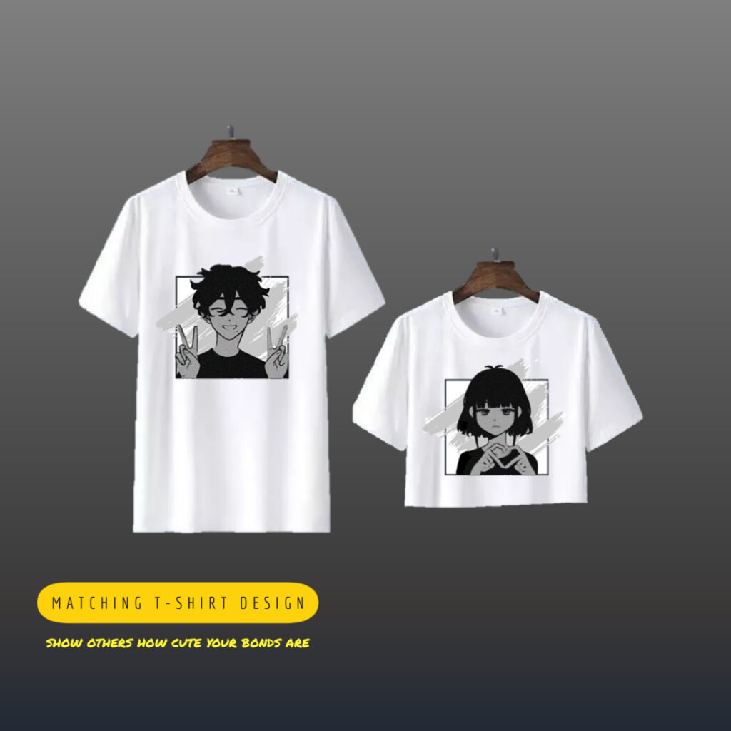 Matching T-shirt design for friends and couple - MasterBundles