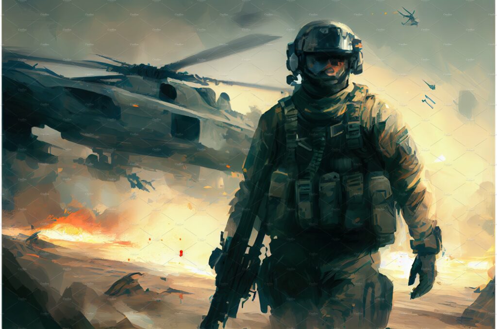 Soldiers on battlefield – MasterBundles