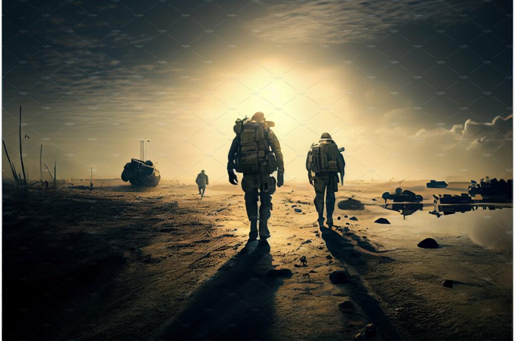 Soldiers on battlefield – MasterBundles